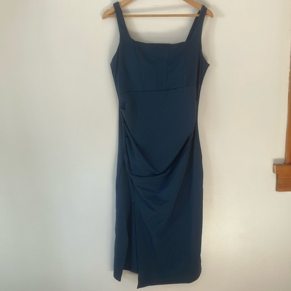 HALARA | Dresses | Halara Square Neck Backless Corset Ruched Split ...